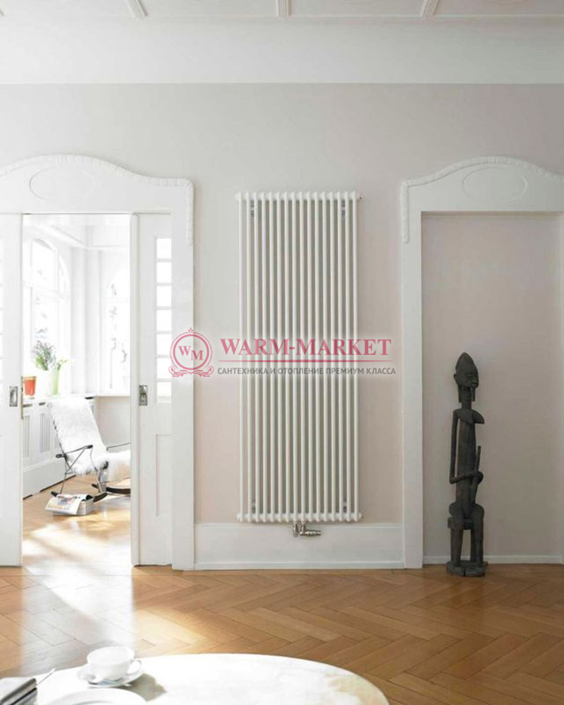 Вертикальный трубчатый радиатор Zehnder 5300 V002 с нижним подключением ...